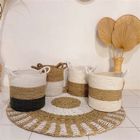 Jual Keranjang Seagrass Laundry Basket Of 2 Shopee Indonesia