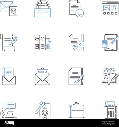 Symbolsammlung Für Prose Linien Ausdruck Narrativ Stil Sprache Emotion T Insight Vektor