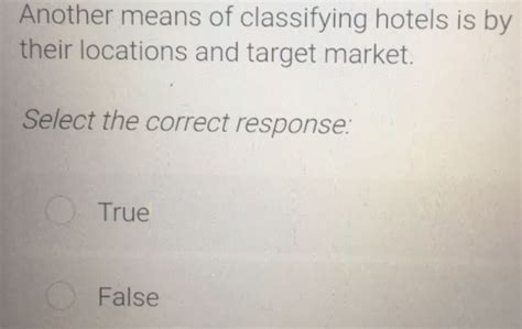Another Means Of Classifying Hotels Is By Studyx