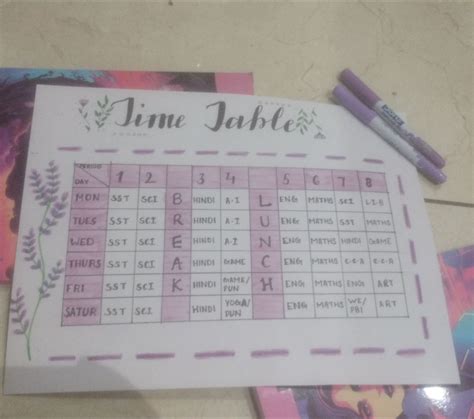 Timetable Calligraphy
