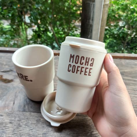 Cốc Uống Nước Giữ Nhiệt Cốc Uống Coffe Cute Màu Ghi Nắp Xoay Kèm Lỗ