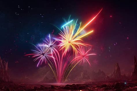 sparkling color fireworks ai generated stock illustration