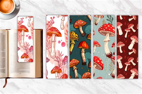 Mushroom Pattern Bookmark Pattern Bookma Graphic By Art Fanatic