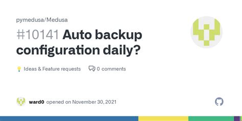 Auto Backup Configuration Daily · Discussion 10141 · Pymedusamedusa