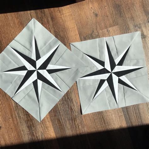 Compass Rose Quilt Block Foundation Paper Pattern Instant Download