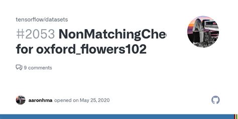 NonMatchingChecksumError For Oxford Flowers102 Issue 2053