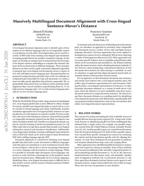Massively Multilingual Document Alignment With Cross Lingual Sentence