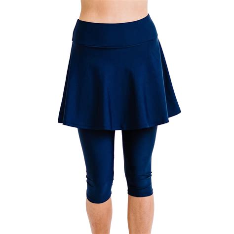 Calypsa Womens And Womens Plus High Waisted Flared Swim Skort With