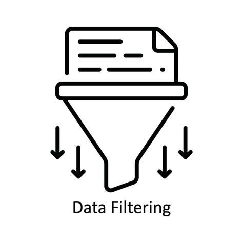 Data Filtering Vector Outline Icon Design Illustration Product