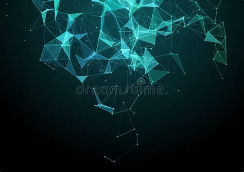 3d Low Poly Plexus Background With Networking Connections Futuristic