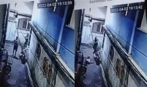 Câmera de segurança flagra homem sendo baleado por PM após se render VEJA VÍDEO Polêmica Paraíba
