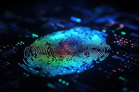 Biometric Fingerprint Password With Padlock Icon Security Concept