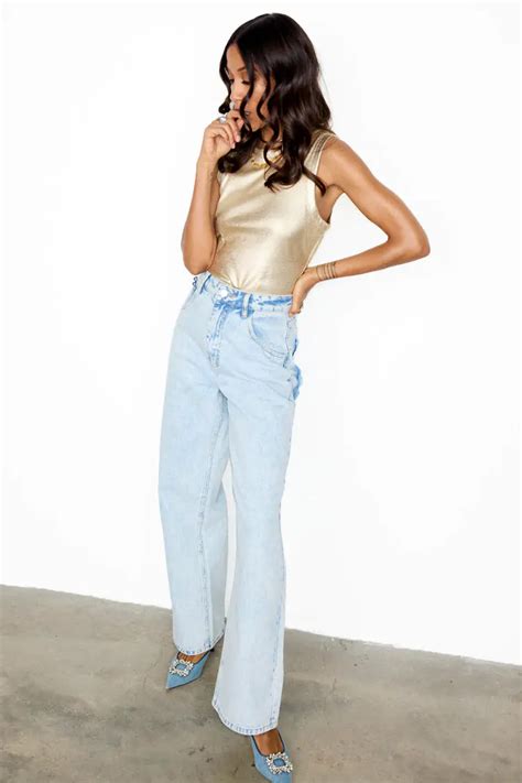 Gold Ribbed Tank Top Never Fully Dressed