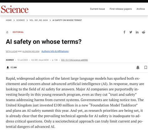 Advocating For Sociotechnical AI Safety With Alondra Nelson In Science