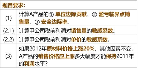 为什么不能用1 销售利润率计算利润对单价的敏感程度 东奥会计答疑