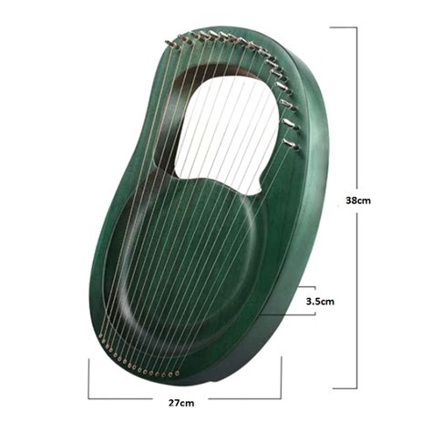 Lyre Harp 16 String Harp Heptachord Solid Wood Mah Grandado Lyre Harp 16 String Harp Heptachord Solid Wood Mah Grandado