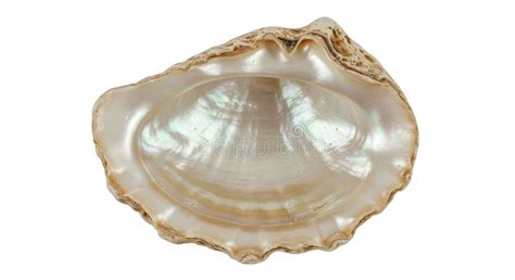 An Iridescent Seashell With A Smooth Shiny Inner Surface Displaying A