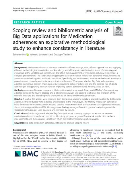 Pdf Scoping Review And Bibliometric Analysis Of Big Data Applications For Medication Adherence