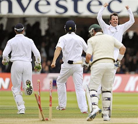 Graeme Swann Pumps His Fist After Bowling Marcus North ESPNcricinfo
