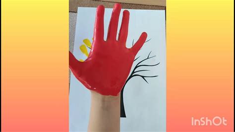 Малювання Осіннє дерево Нетрадиційна техніка малювання долоньками Youtube