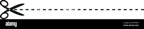 Cut Line Icon With Scissor Cut Here Guidance Scissors And Dash Coupon Mark And Symbol For