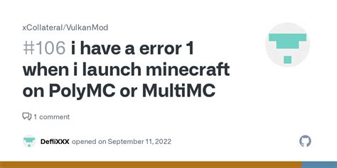 I Have A Error 1 When I Launch Minecraft On Polymc Or Multimc · Issue 106 · Xcollateral