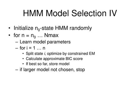 Ppt Fast Temporal State Splitting For Hmm Model Selection And