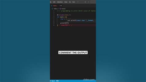 How To Print Ascii Value Of The Character C Youtube