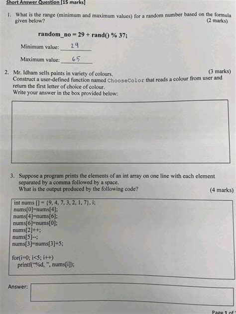 Solved What Is The Range Minimum And Maximum Values For Chegg