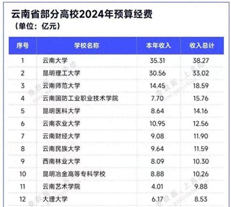 云南高校2024年办学经费排名：最高达3827亿，云南师范大学排第3 磊锅开腔了