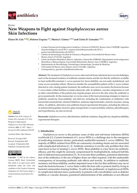 Pdf New Weapons To Fight Against Staphylococcus Aureus Skin Infections