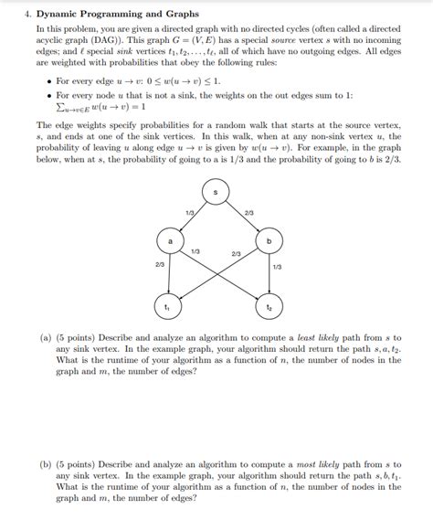 Solved 4 Dynamic Programming And Graphs In This Problem
