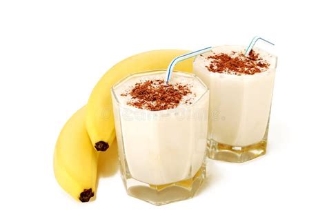 Banana Milk Cocktail Stock Image Image Of Chocolate 21713371