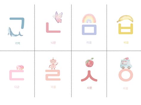 Printable Korean Alphabet Flashcards Hangul Flashcards Digital Download Minimal Modern Hangeul