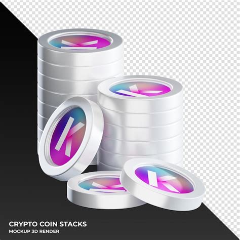 Premium Psd Kadena Kda Coin Stacks Cryptocurrency 3d Render Illustration