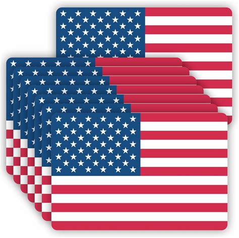 American Us Flag Stickers Pack Of 12 Large 6x4 Usa