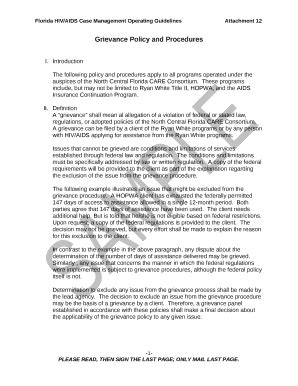 Grievance Policy And Procedures Doc Template PdfFiller