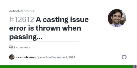 A Casting Issue Error Is Thrown When Passing `objectcollection` To The