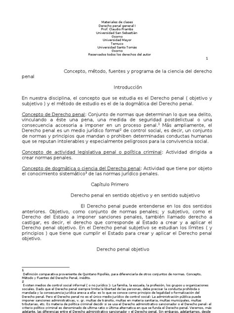 Concepto Y Método De La Ciencia Del Derecho Penal 1 Pdf Delito