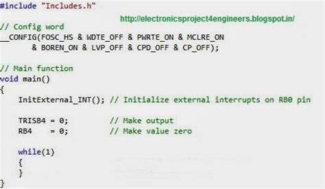 Electronics Projects PIC F A External Interrupt Code Proteus Simulation