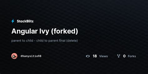 Angular Ivy Forked StackBlitz