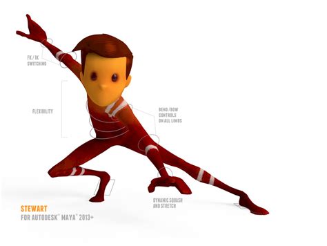 Free Animation Rig In Maya Stewart By Animation Mentor