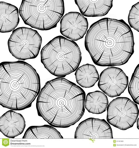 Seamless Pattern With Tree Rings Vector Stock Vector Illustration Of Girder Material 61181960
