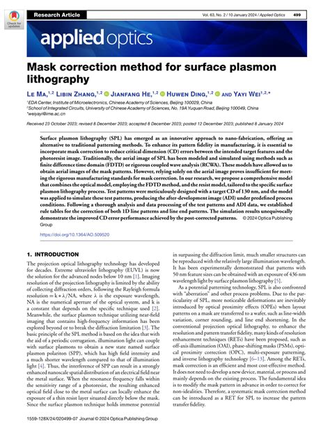 Mask Correction Method For Surface Plasmon Lithography Request Pdf