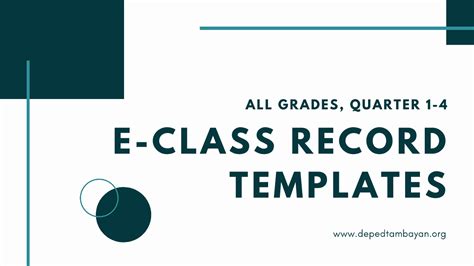 E Class Record Templates Deped Ecr For Sy 2023 2024 Teach 56 Off