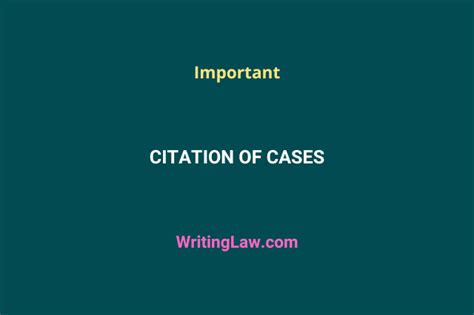 What Do You Mean By Citation Of Cases With Examples