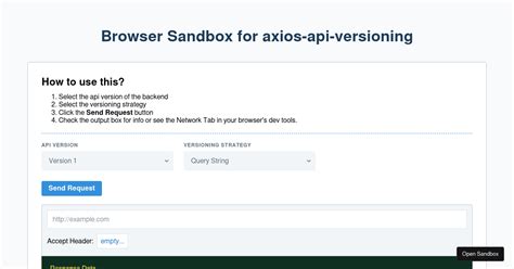 Axios Api Versioning Browser Demo Codesandbox