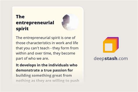 The Entrepreneurial Spirit Deepstash