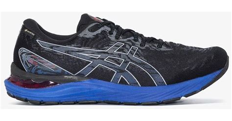 Asics Lace Black Gel Cumulus 23 Gtx Sneakers In Blue For Men Lyst Uk