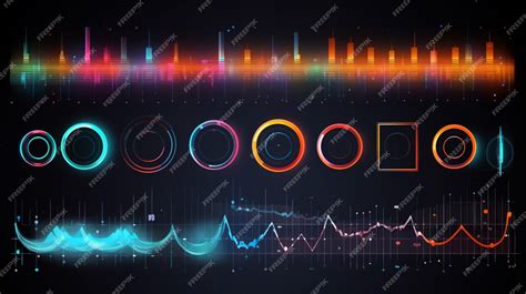 현대적인 사운드 웨이브 에 ⁇ 얼라이저 미래의 파형 원 Ui 및 Ux 바 음성 그래프 신호 등 프리미엄 사진